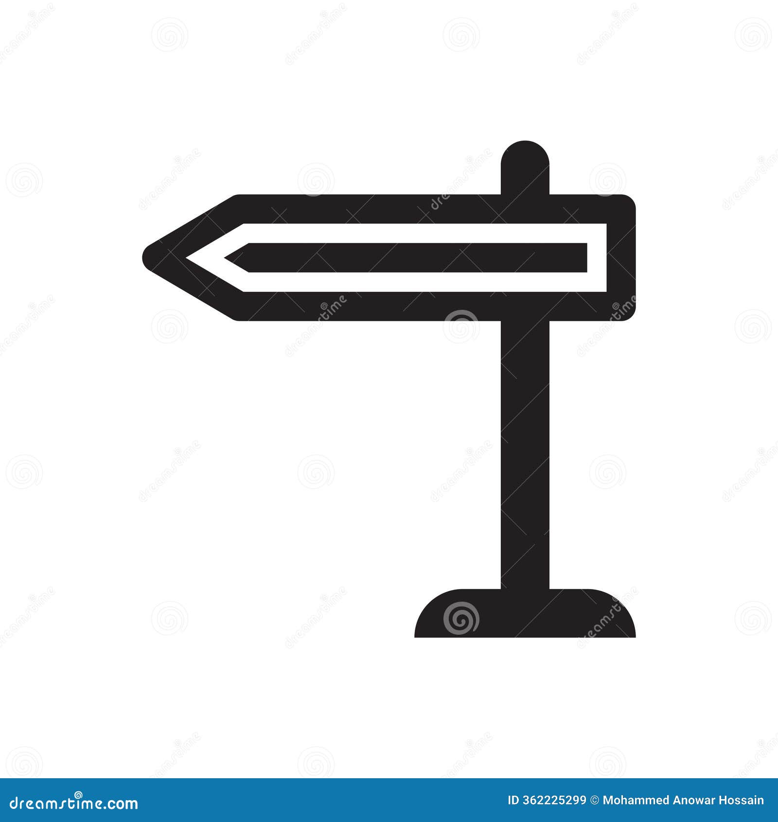 Road Sign Icon and Direction Symbol Stock Illustration - Illustration ...