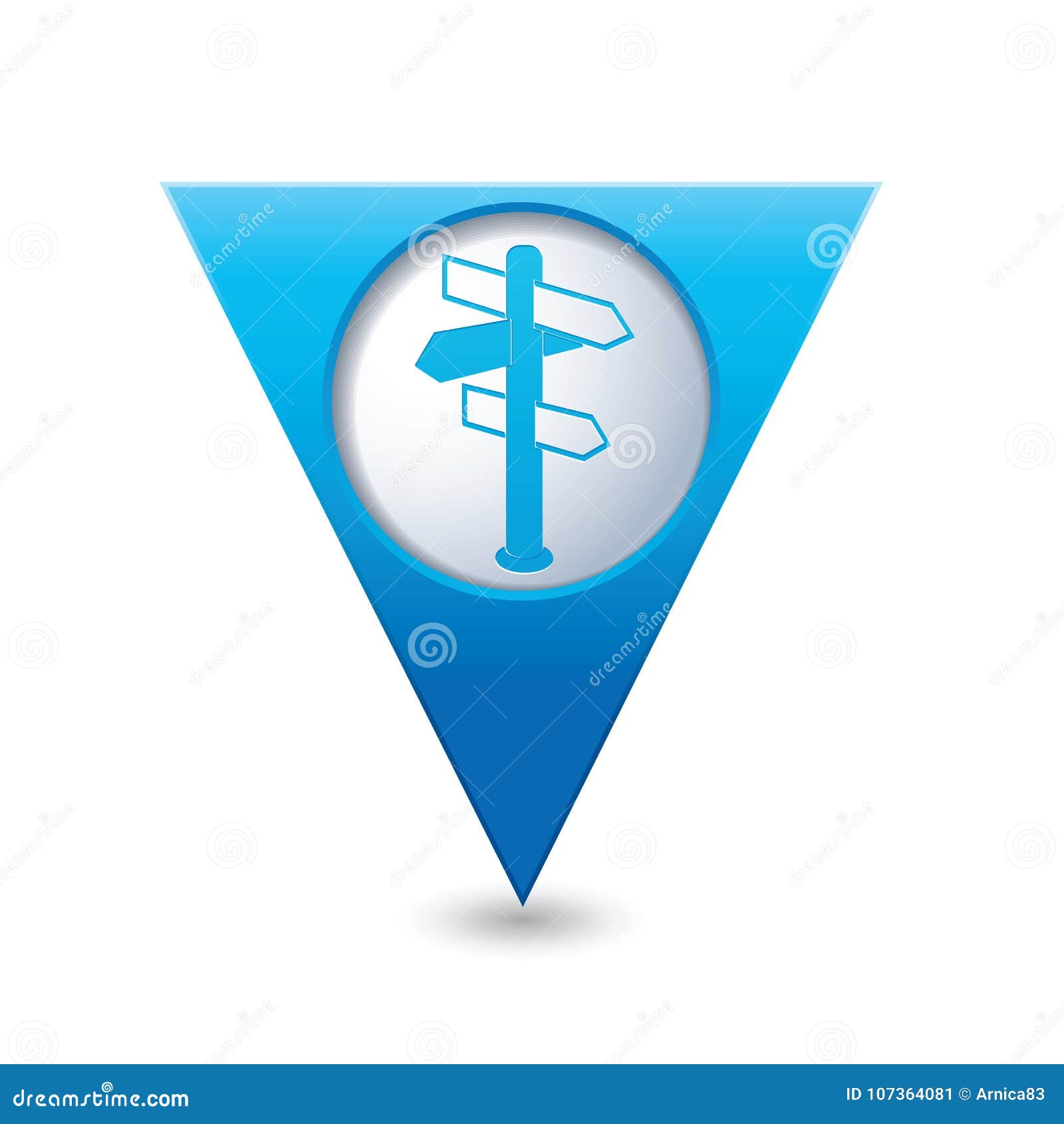 Road Sign Icon on the Map Pointer Stock Vector - Illustration of circle ...