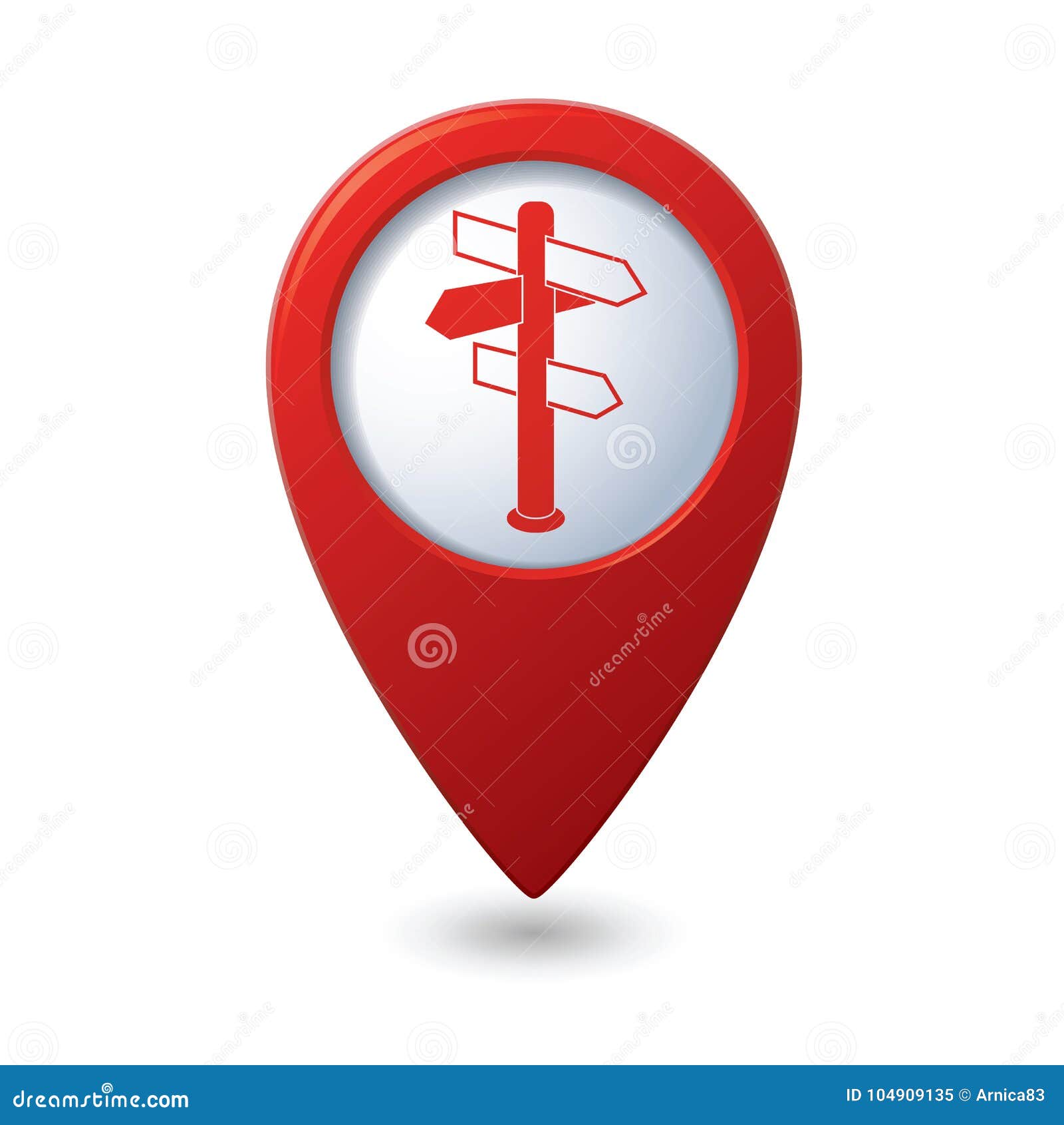 Road Sign Icon on the Map Pointer Stock Vector - Illustration of ...