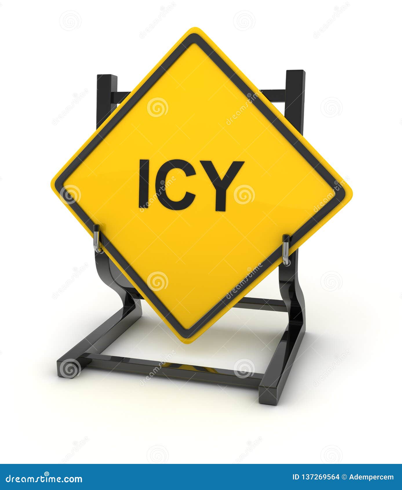 Road sign - icy stock illustration. Illustration of isolated - 137269564