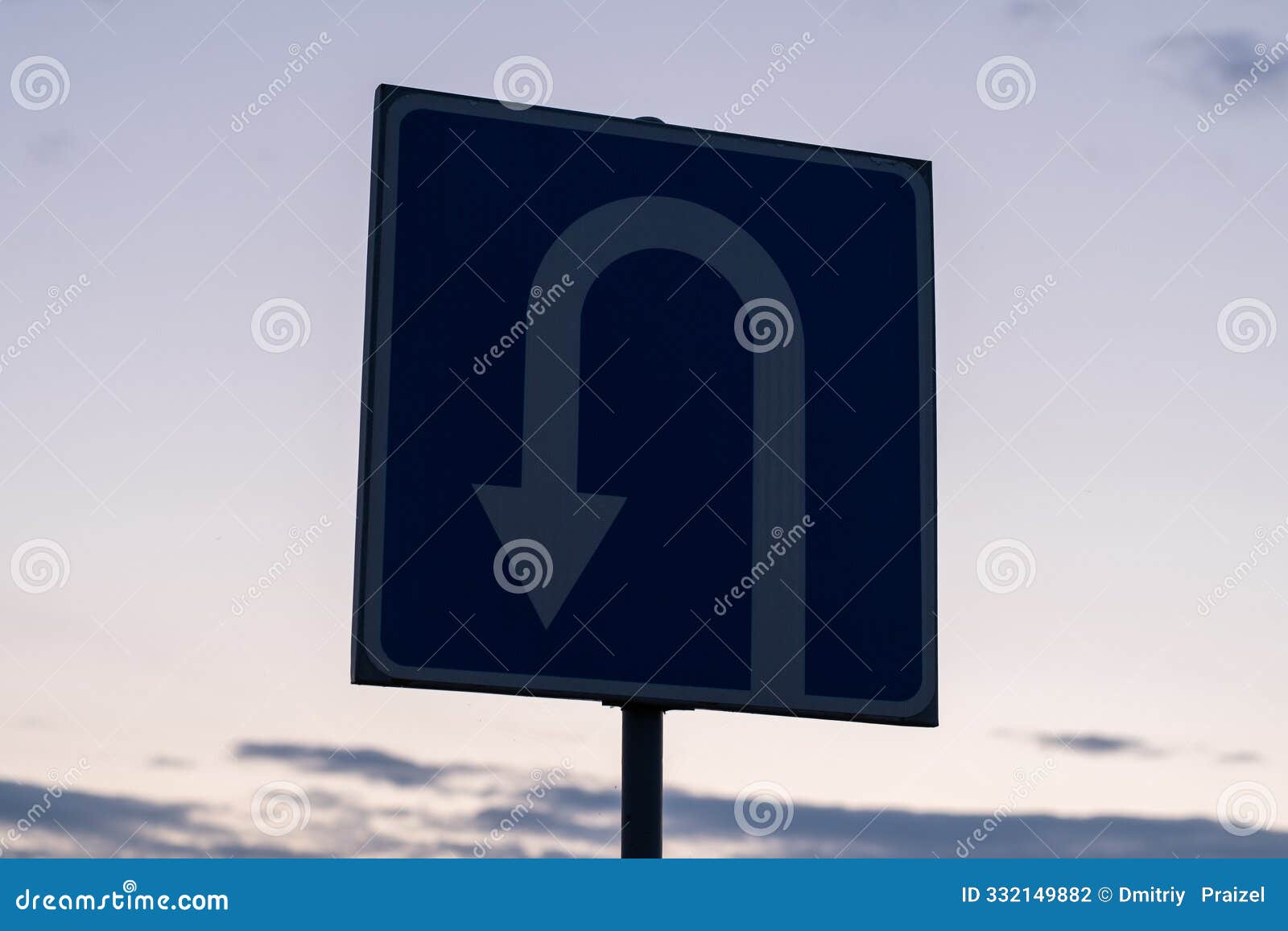 Road Sign Indicating Direction Movement in Evening Sky Stock Photo ...
