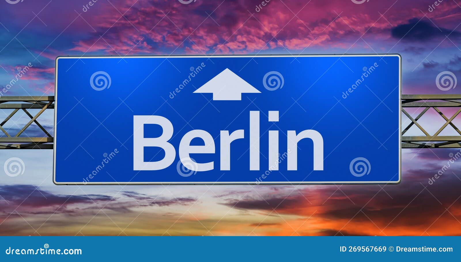Road Sign Indicating Direction To the City of Berlin Stock Image ...