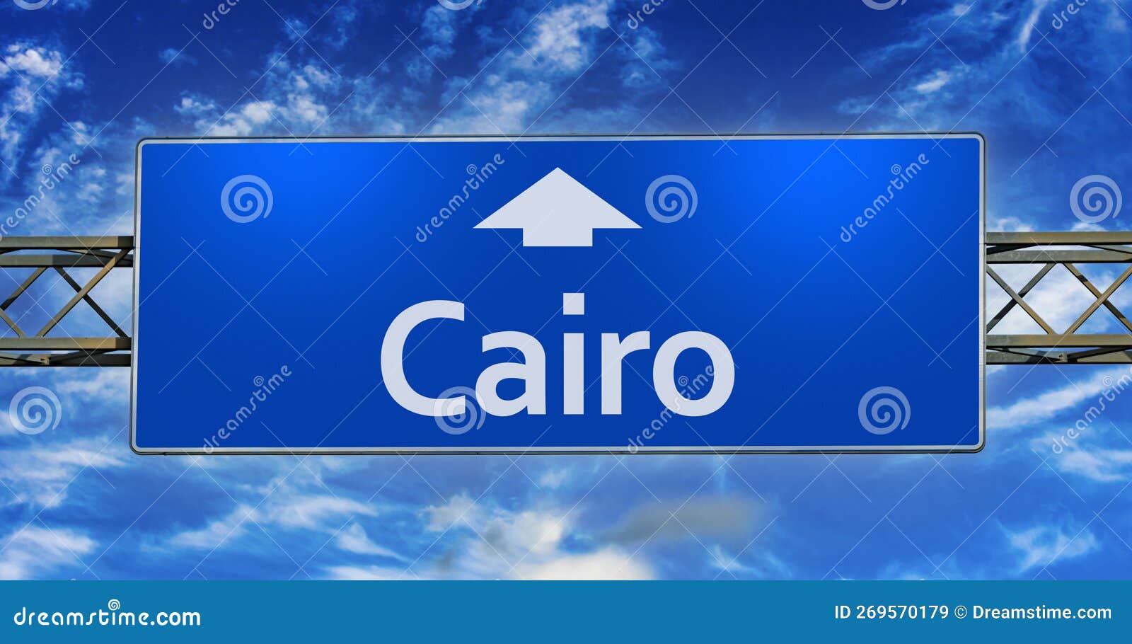 Road Sign Indicating Direction To the City of Cairo Stock Image - Image ...