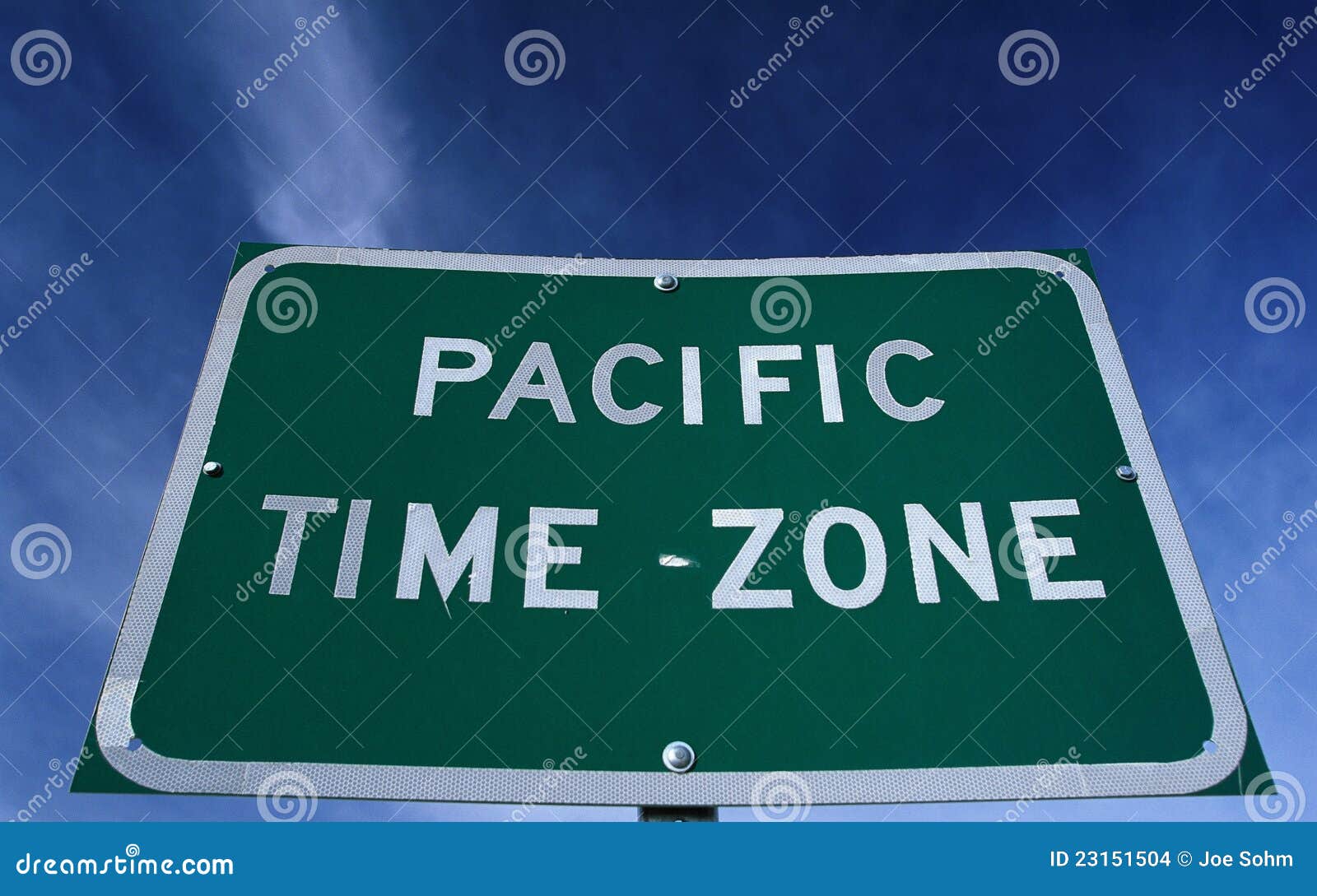 Road Sign Indicating Pacific Time Zone Stock Photo - Image of daylight ...