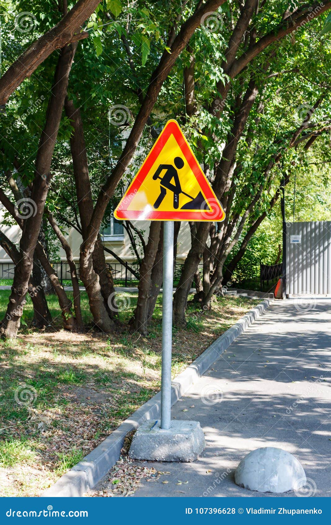 Road Sign Informing about Repair of the Road Stock Photo - Image of ...
