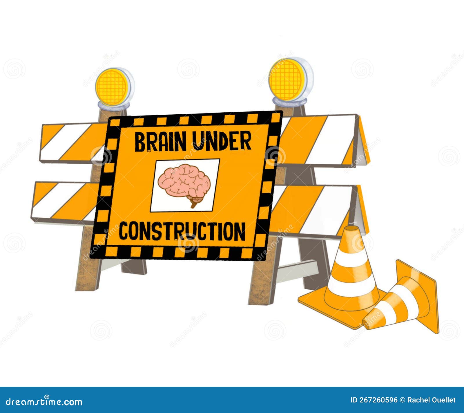 Road Sign of a Brain Under Construction Stock Illustration ...