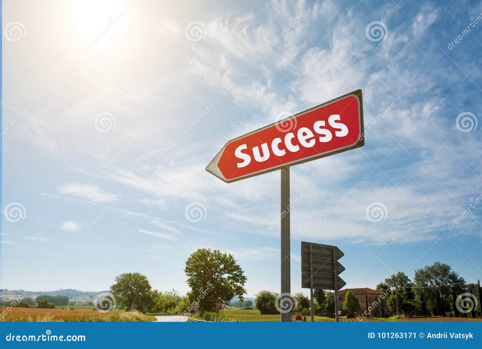 Road Sign with the Inscription Succes Stock Image - Image of crossroads ...