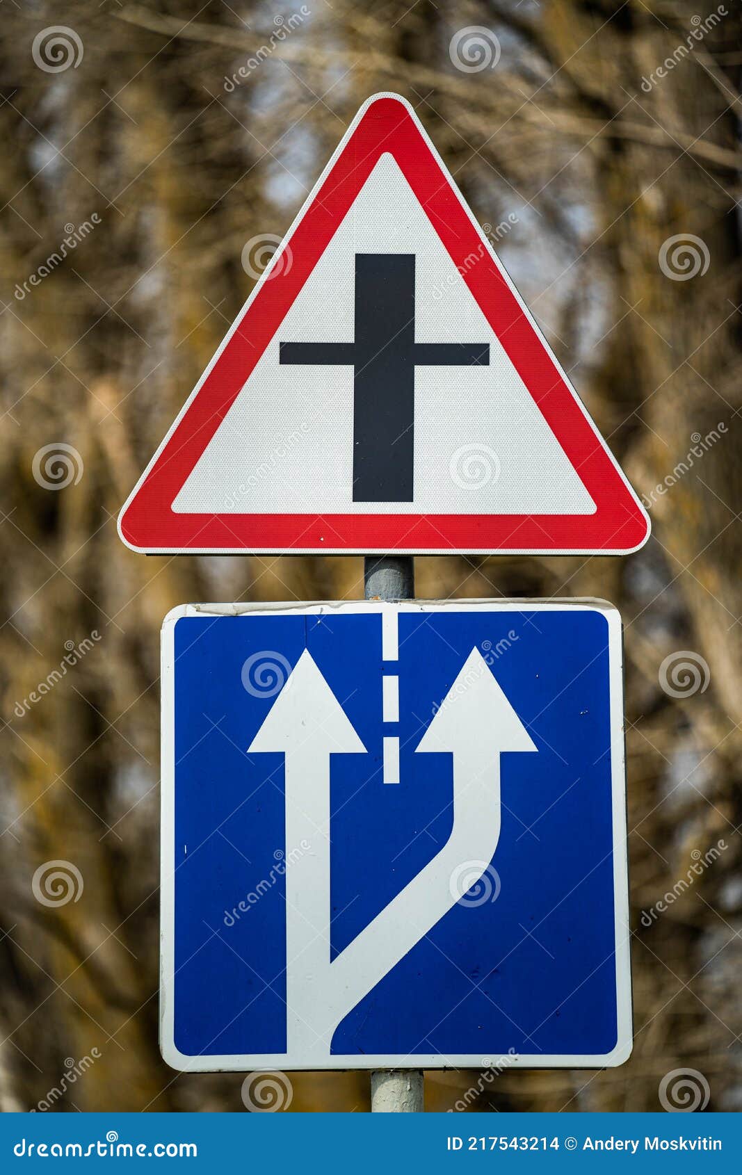 Road Sign Intersection. Road Sign Overtaking Allowed Stock Photo ...