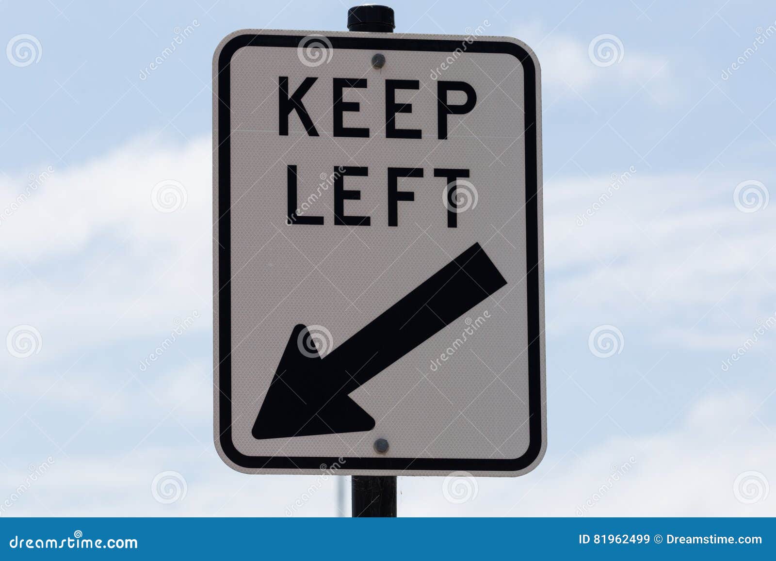 -Keep Left By The Arrow Red Circle Traffic Road Sign,Vector ...