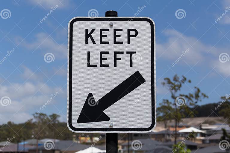 Road Sign, keep left. stock illustration. Illustration of truck - 81962902