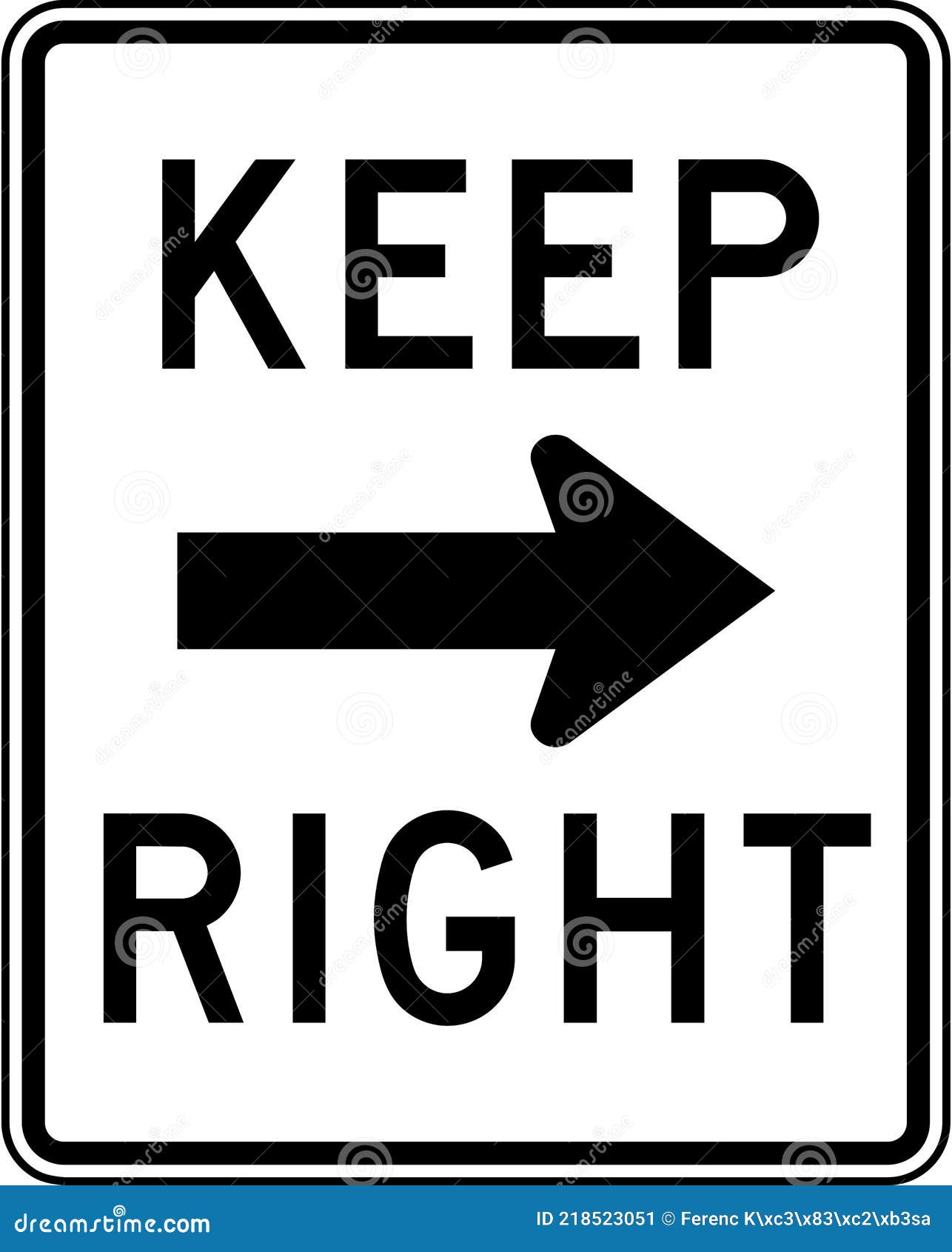 Road Sign Keep Right stock illustration. Illustration of direction ...