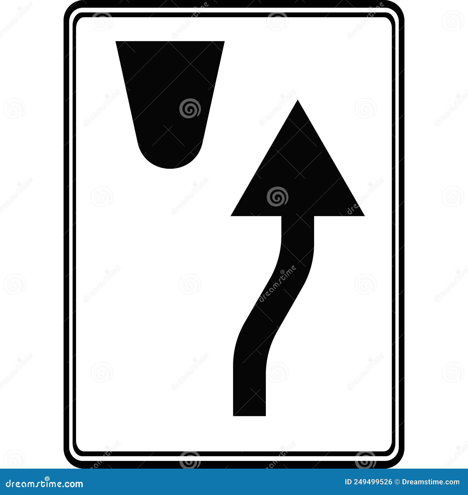 Road Sign Keep To the Right of the Obstacle. Stock Vector ...