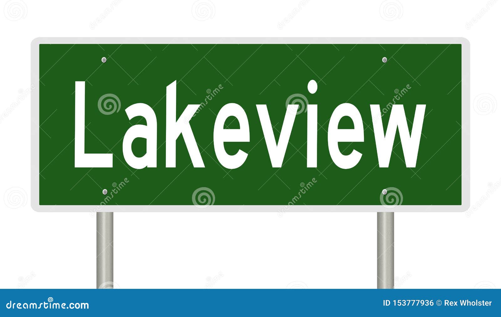 Road Sign for Lakeview Oregon Stock Illustration - Illustration of ...