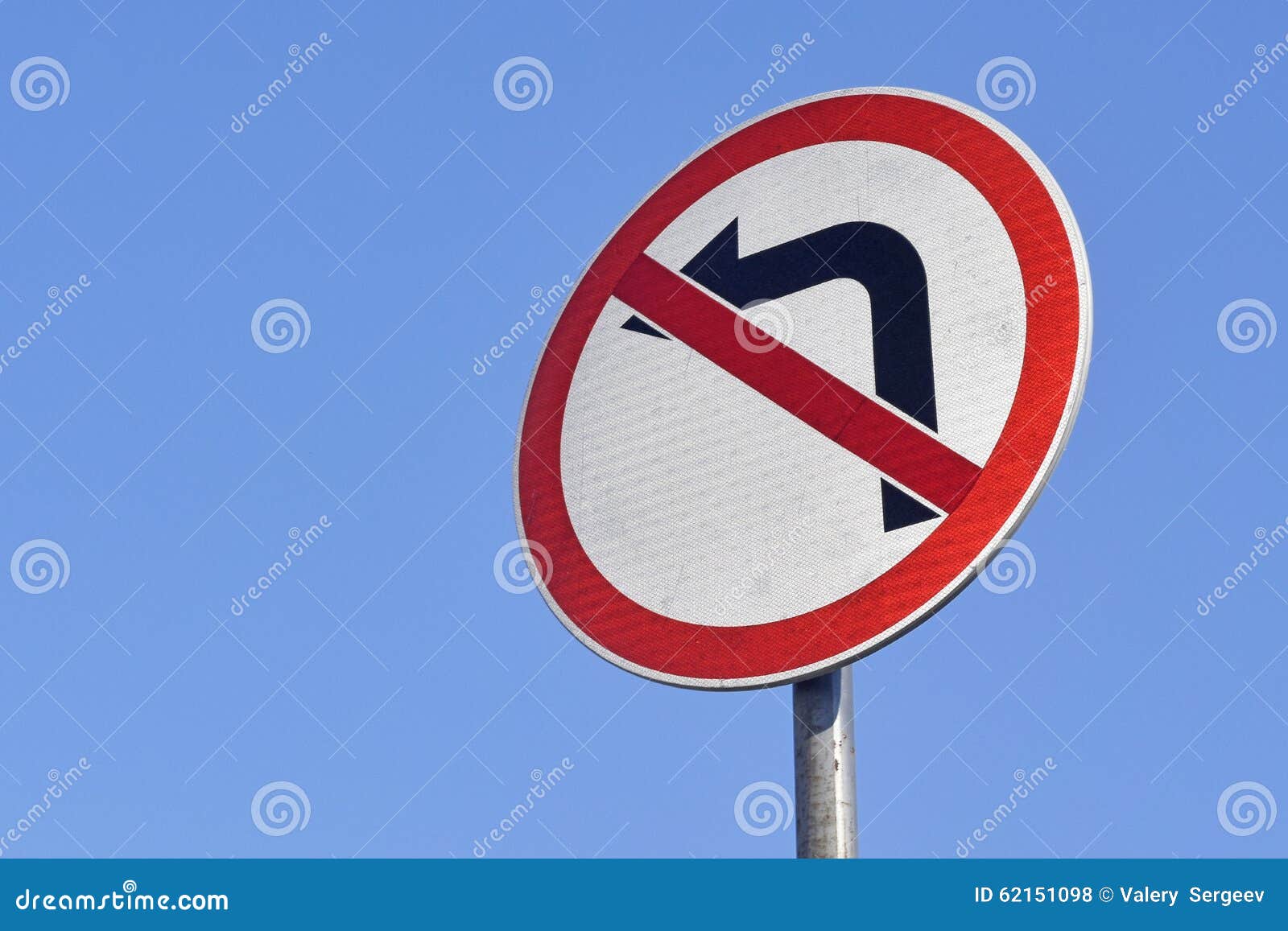 Road Sign Left Turn Prohibited Stock Photo - Image of traffic ...