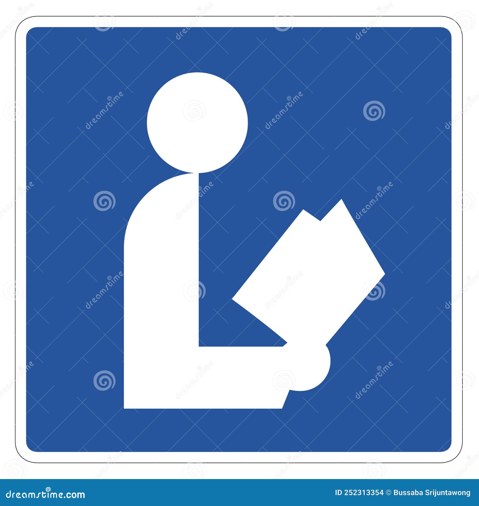 Road sign - library blue stock illustration. Illustration of driving ...