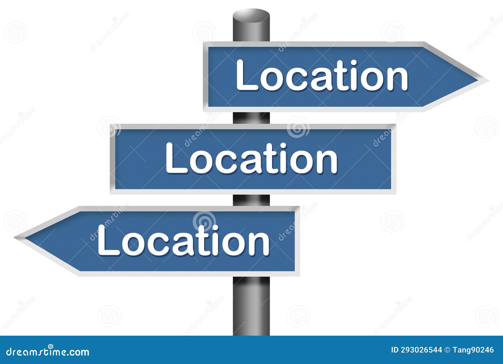 Road Sign with Location Word Stock Illustration - Illustration of line ...