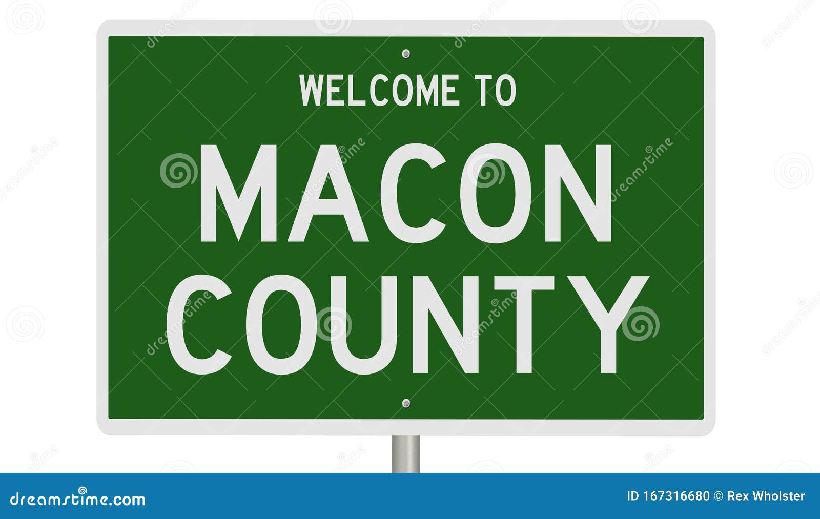 Road sign for Macon County stock illustration. Illustration of green ...