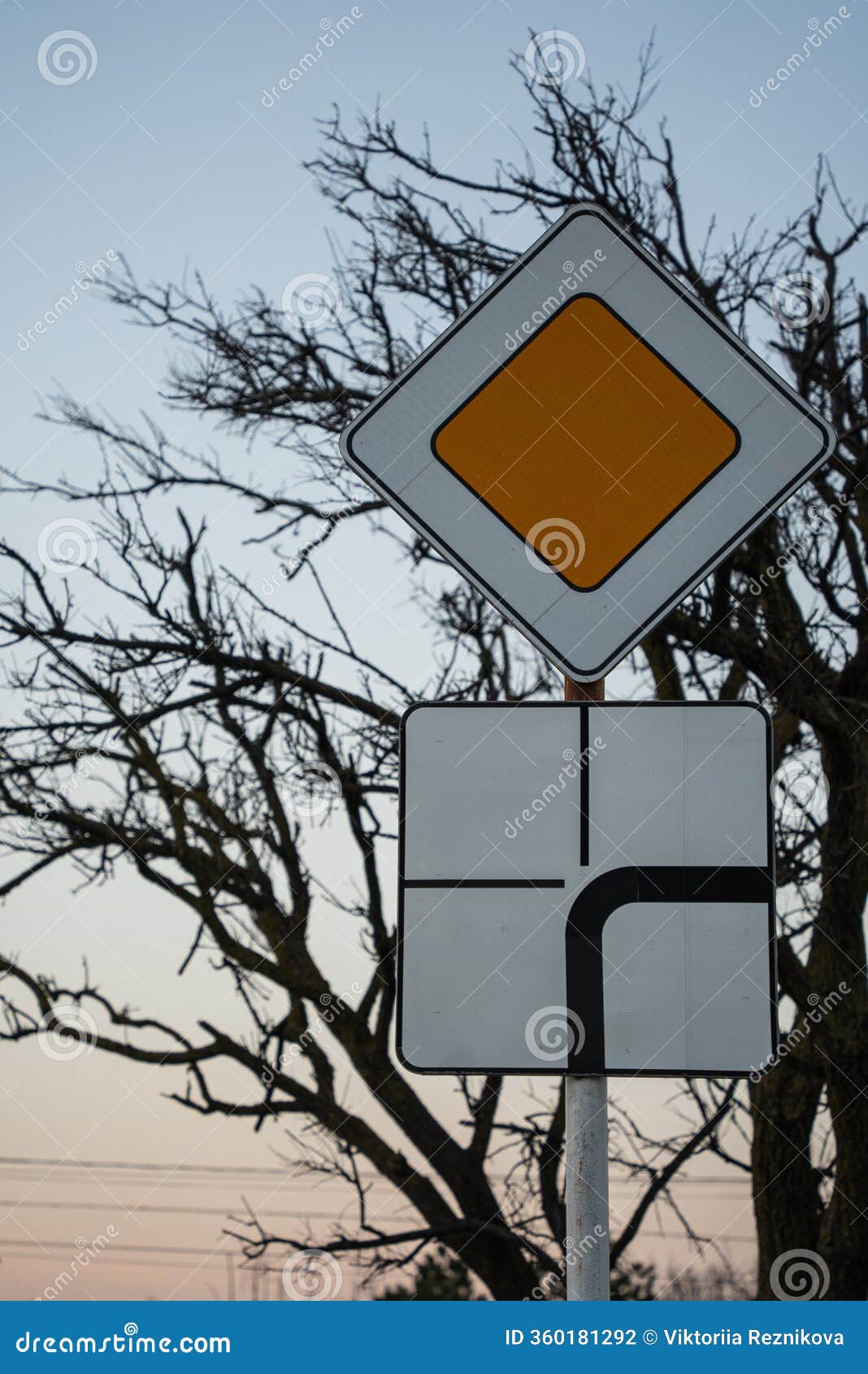Road Sign the Main Road Changes Direction Stock Photo - Image of ...