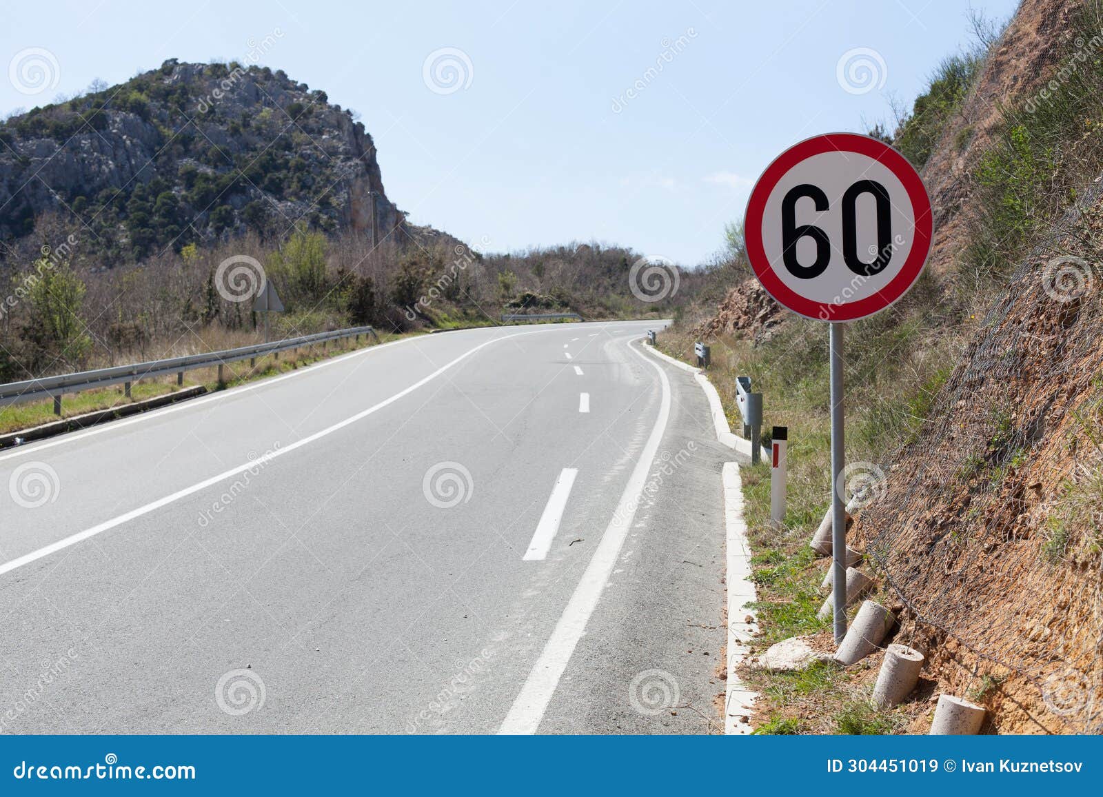 Road Sign for the Maximum Speed Limit Stock Image - Image of street ...