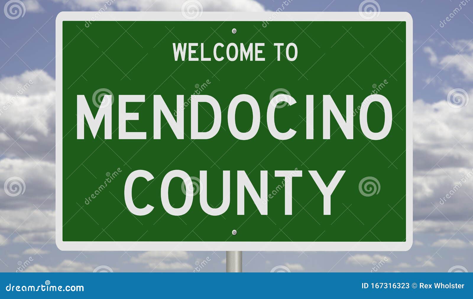 Map Of Mendocino County In California State On White Background. Single ...