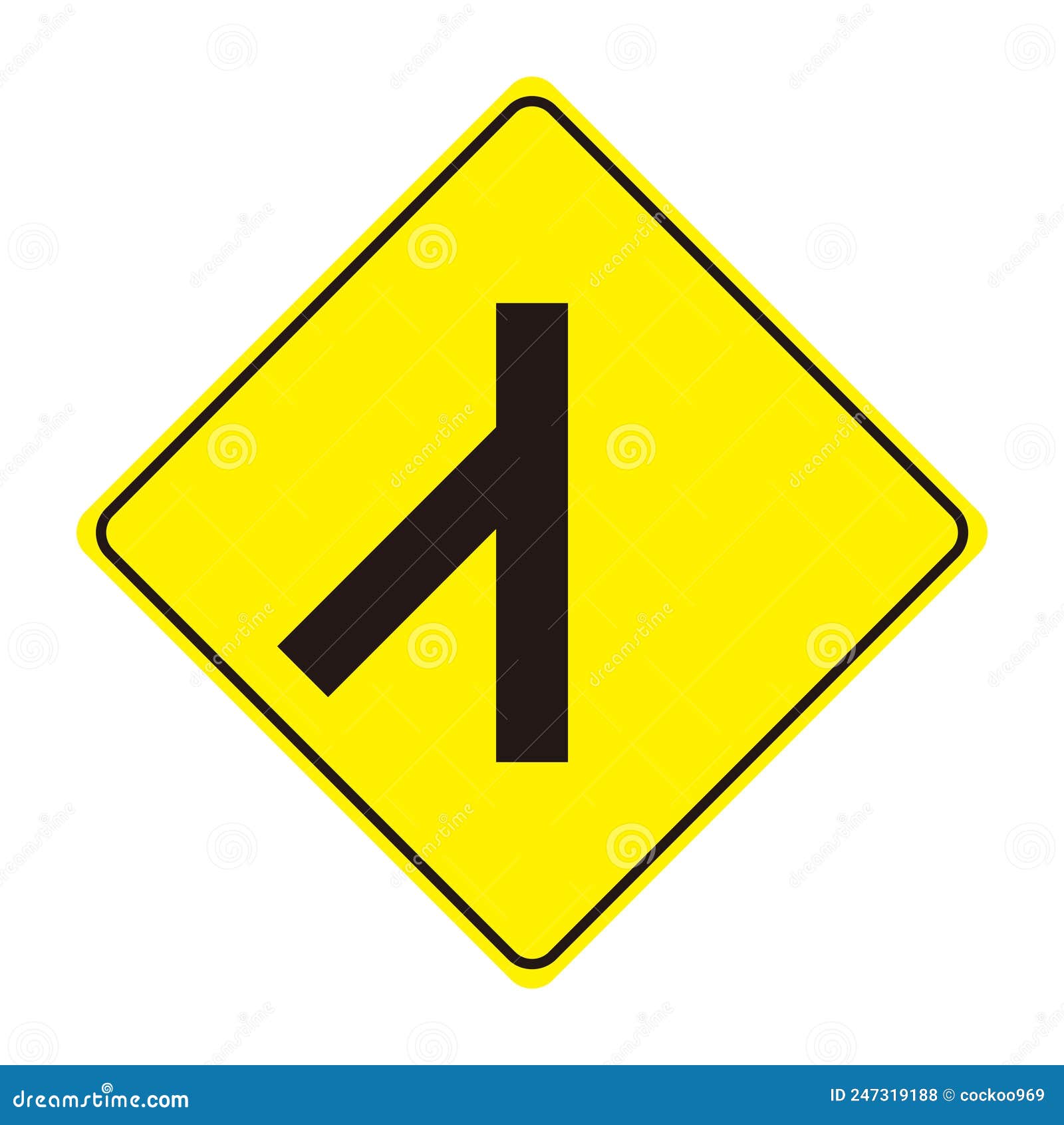 Road Sign with Merging Traffic Stock Illustration - Illustration of ...