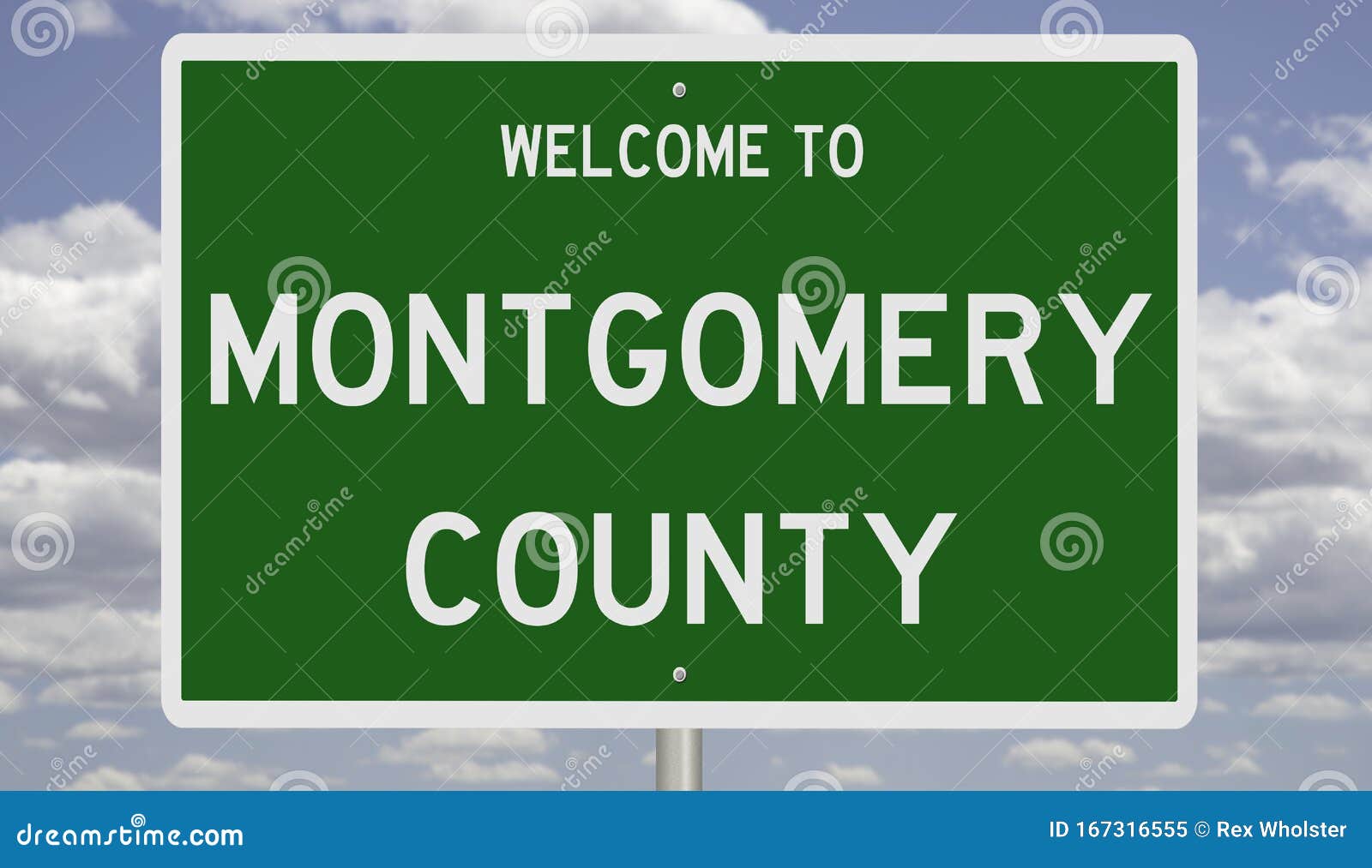 Road Sign for Montgomery County Stock Illustration - Illustration of ...