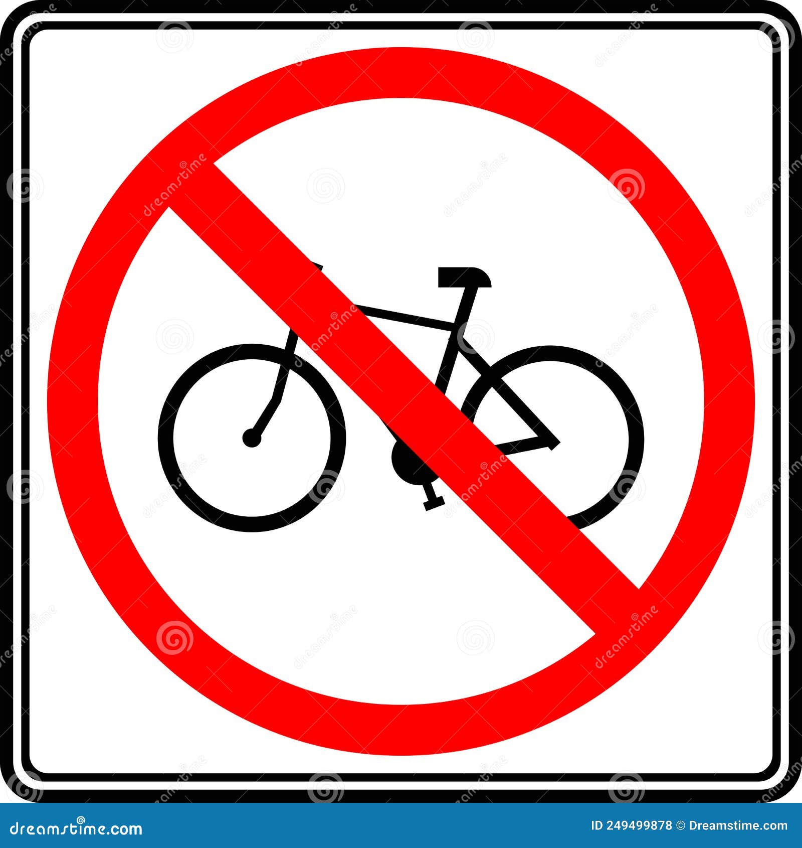 A Road Sign, the Movement of Bicycles is Prohibited. Stock Vector ...