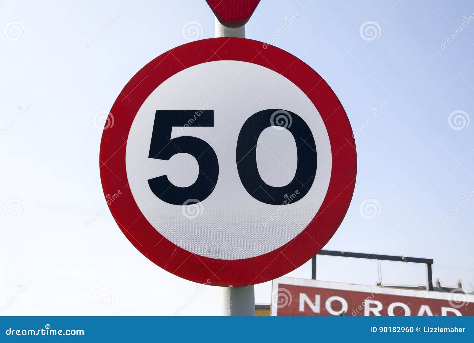 50 Road Sign stock photo. Image of cars, warning, white - 90182960
