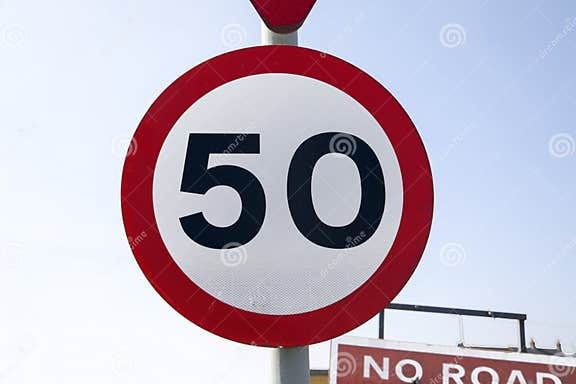 50 Road Sign stock photo. Image of cars, warning, white - 90182960