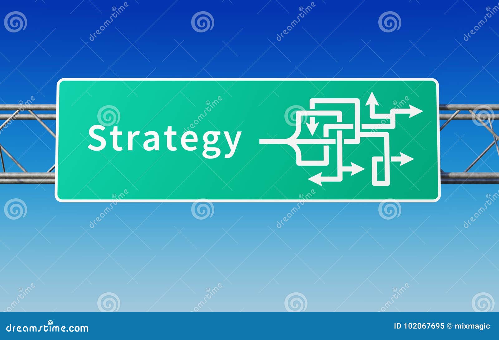 Road Sign with Multiple Paths To Strategy Stock Illustration ...