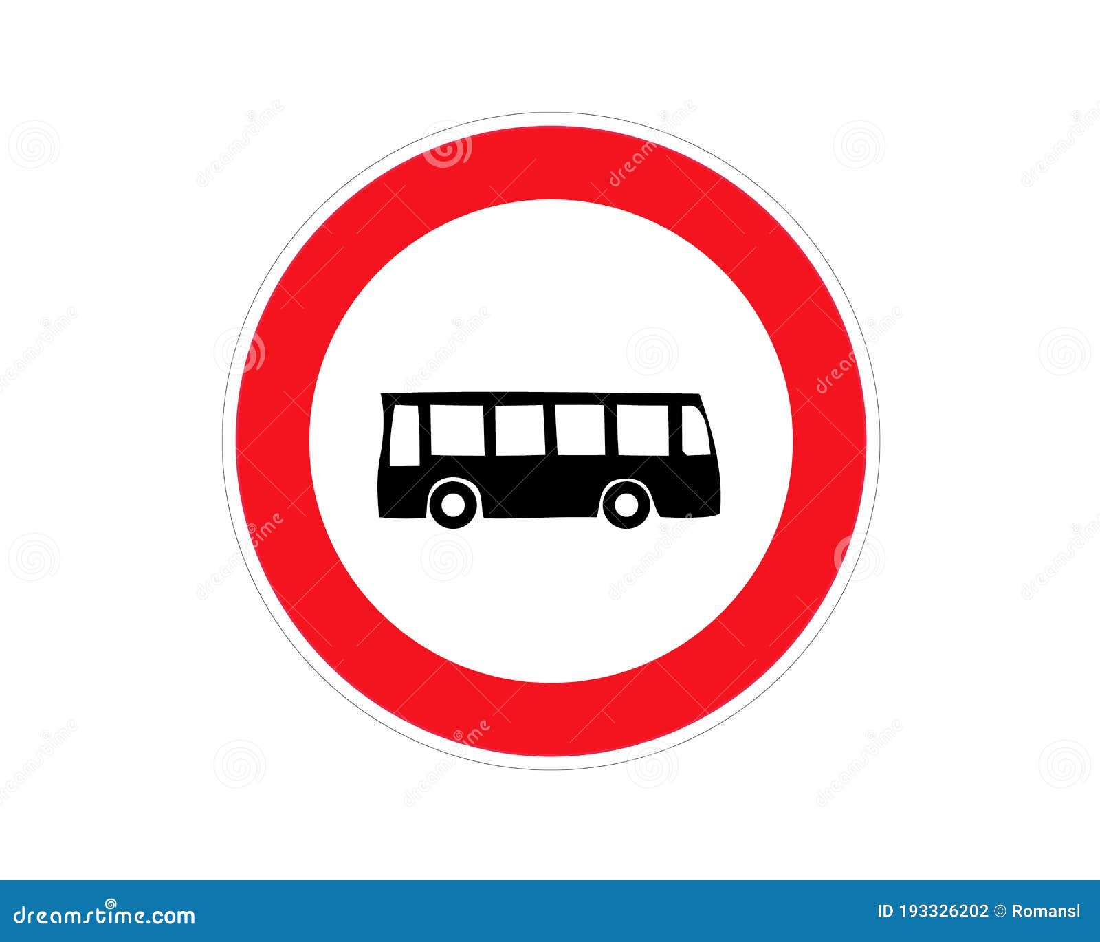 Road Sign No Bus Entry. Vector Illustration Stock Vector - Illustration ...