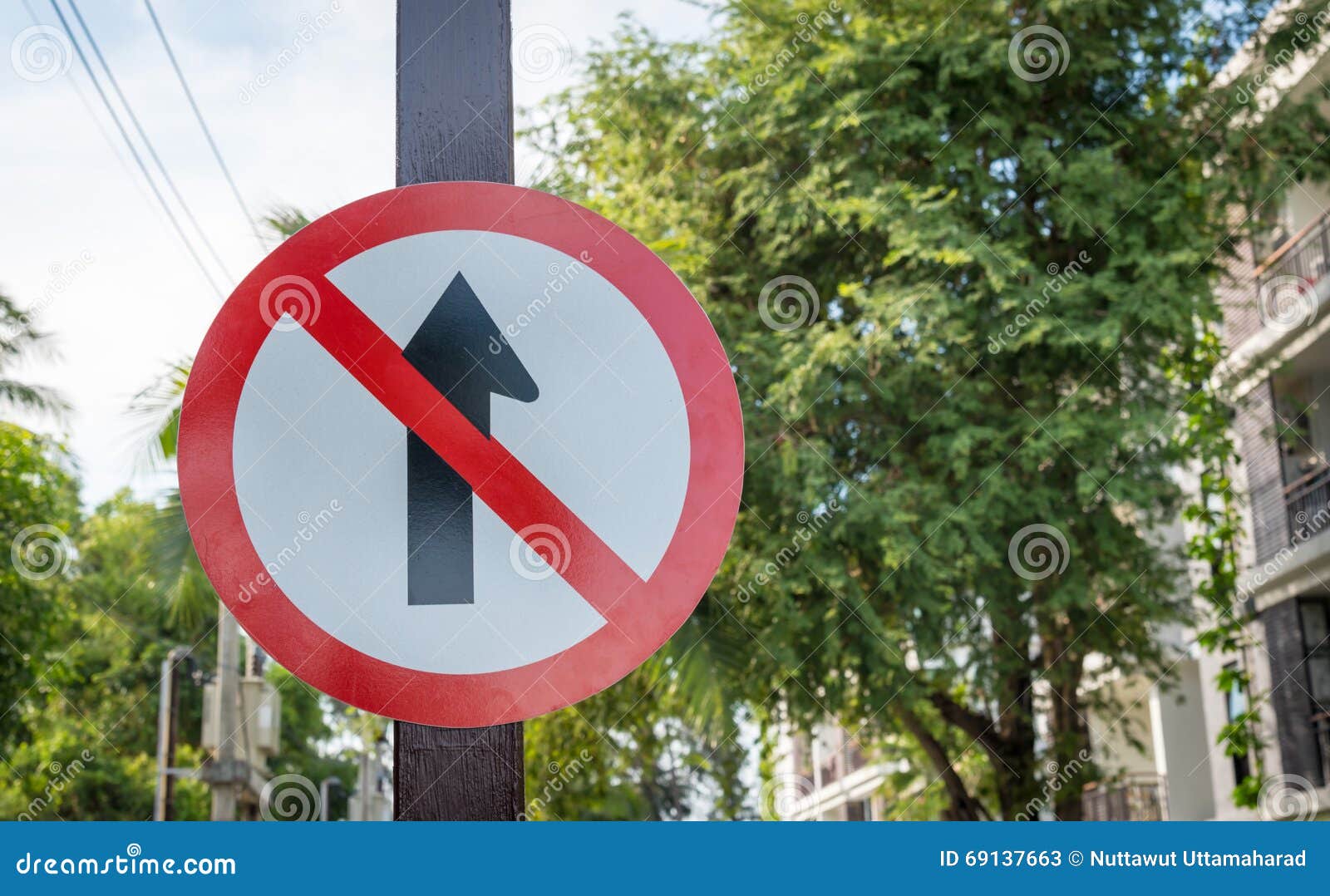 Road Sign No Go Ahead the Way Stock Image - Image of object, turn: 69137663