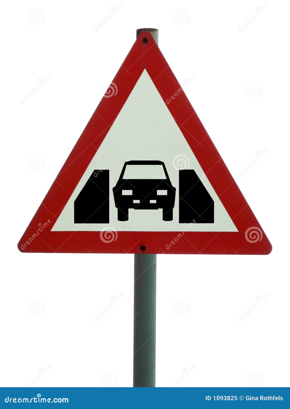 Road Sign - One Vehicle Width Stock Image - Image of symbol, safety ...