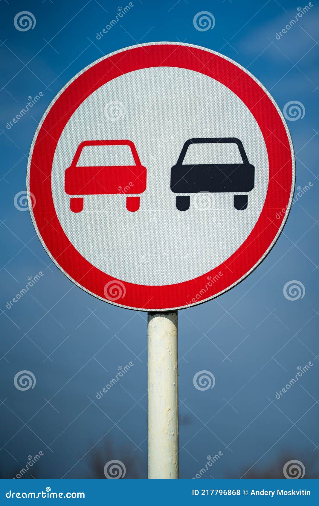 Road Sign Overtaking is Prohibited Close Up Shot Stock Photo - Image of ...