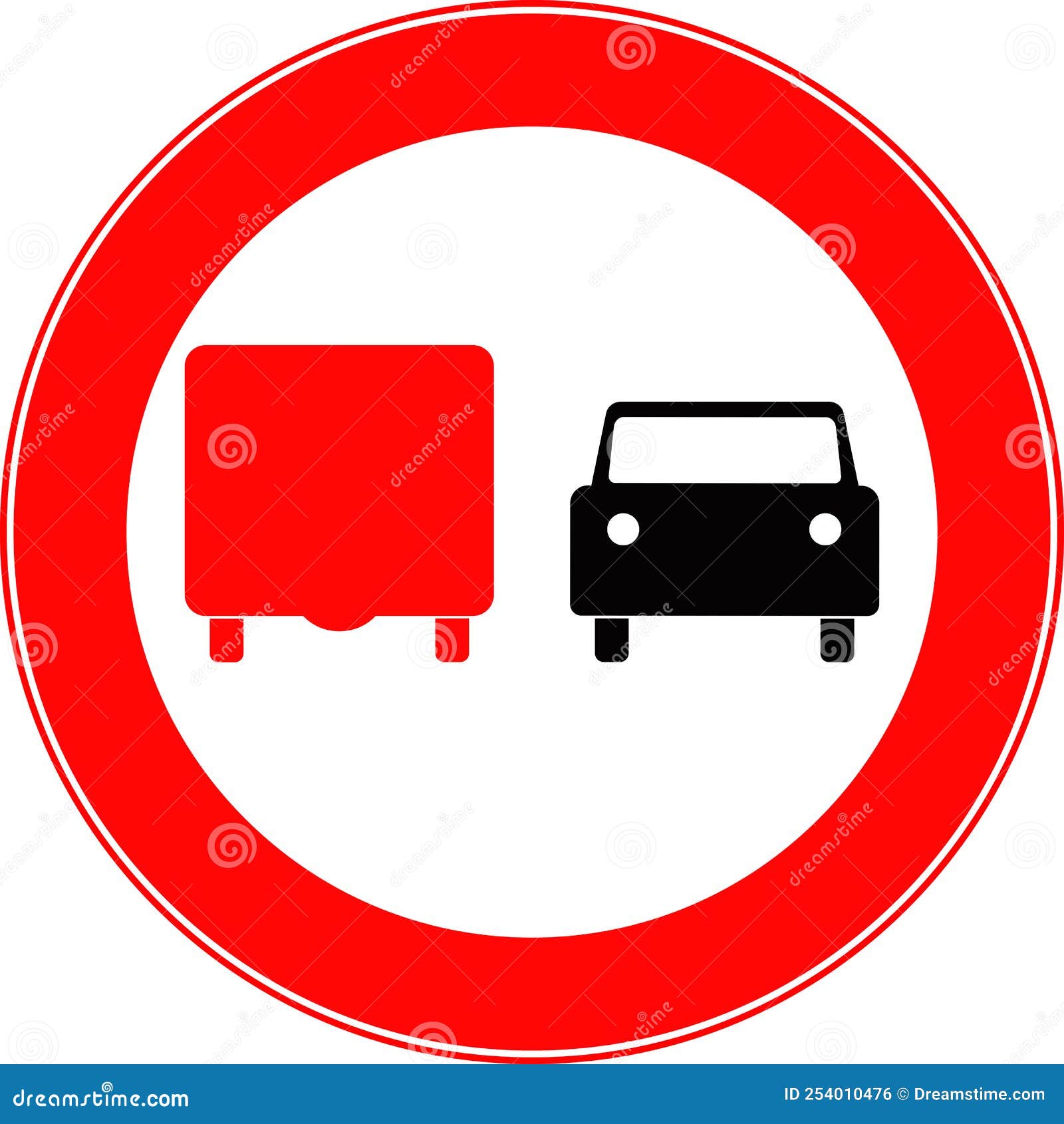 Road Sign Overtaking Trucks is Prohibited. Vector Image Stock Vector ...