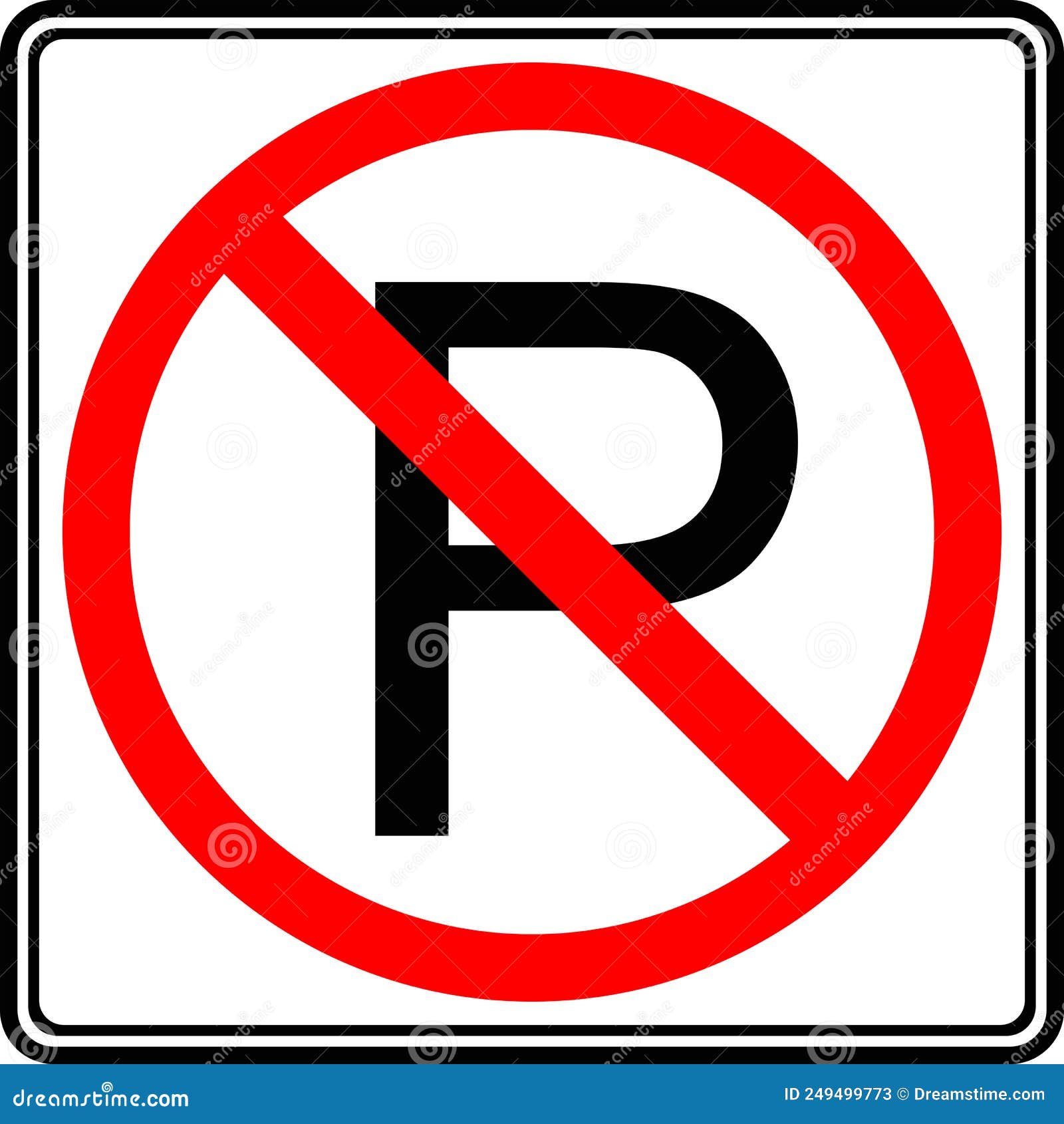 Road Sign, Parking is Prohibited. Vector Image. Stock Vector ...