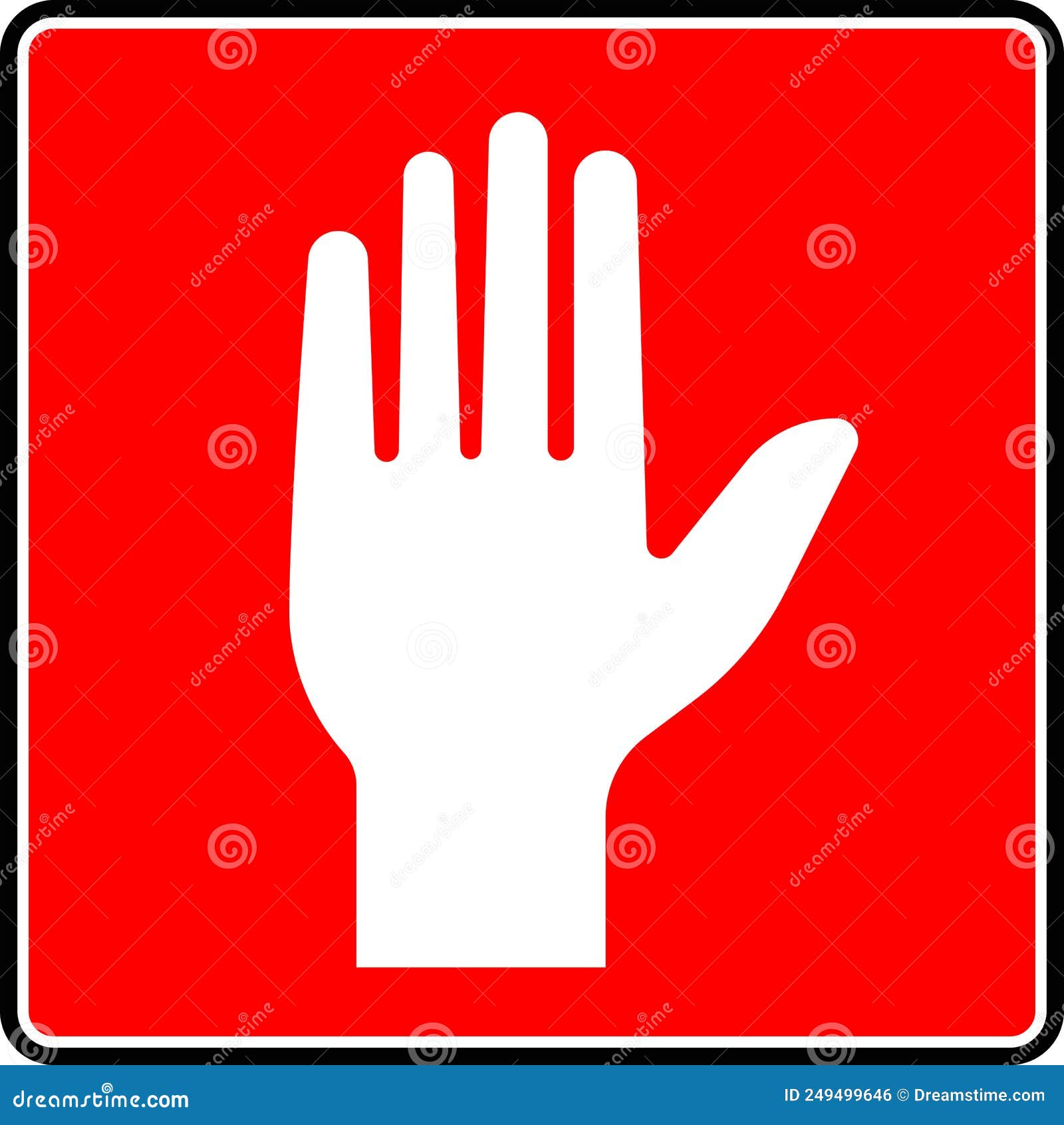 A Road Sign, a Pedestrian Cannot Cross. Raised Hand Stock Vector ...
