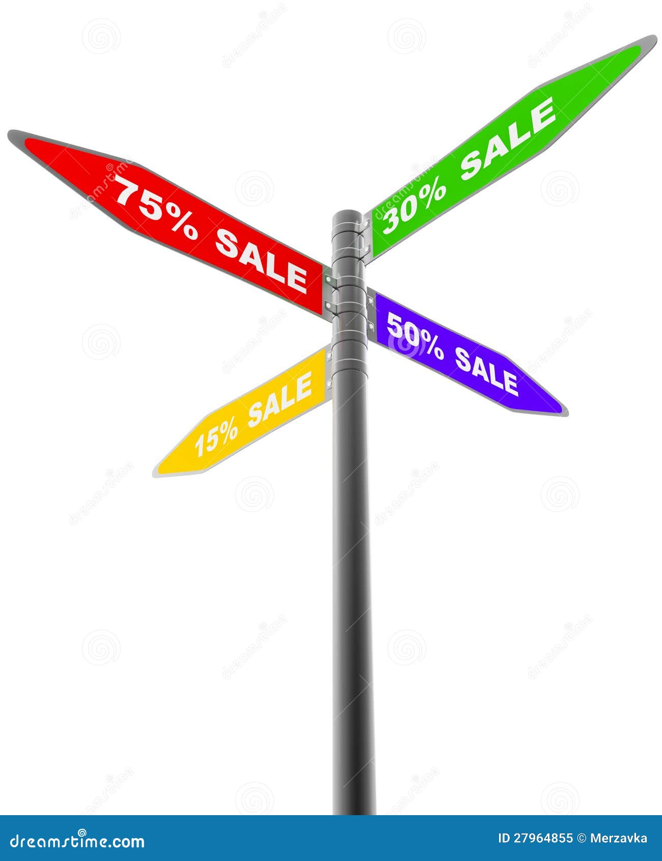 Road Sign Pointing into Four Directions Stock Illustration ...