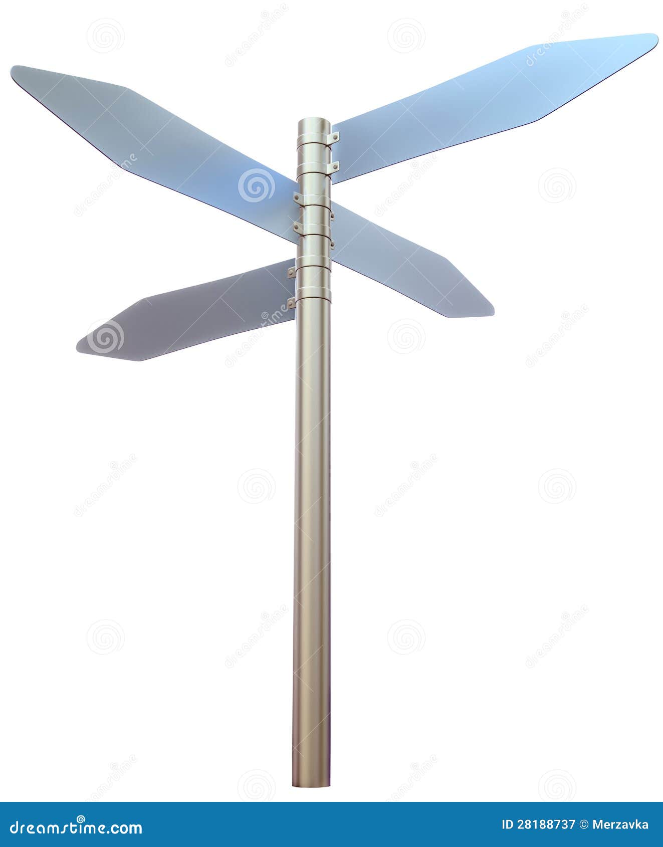 Road Sign Pointing into Four Directions Stock Illustration ...