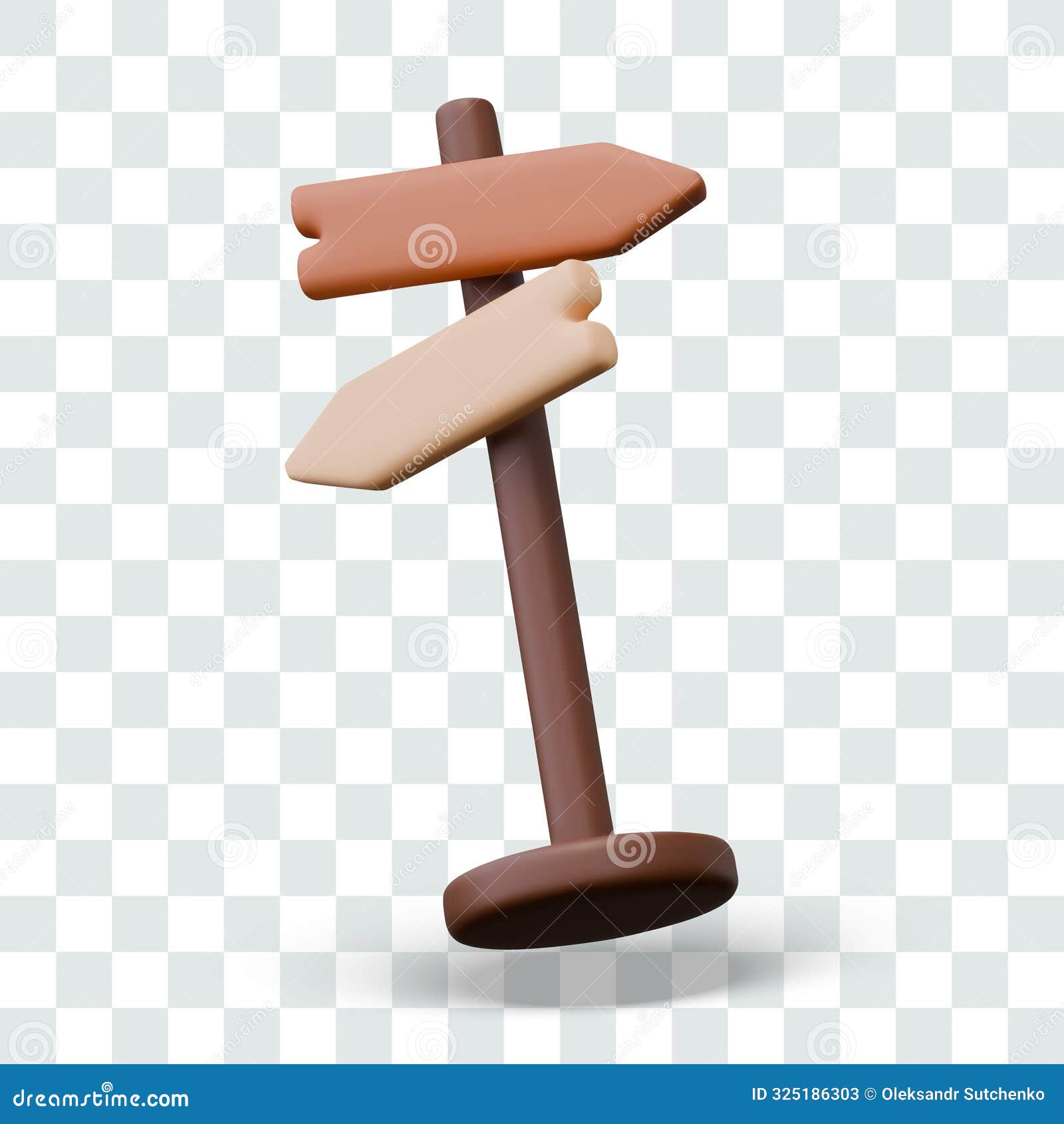 Road Sign Post with Empty Arrows. Vector Realistic Template Stock ...