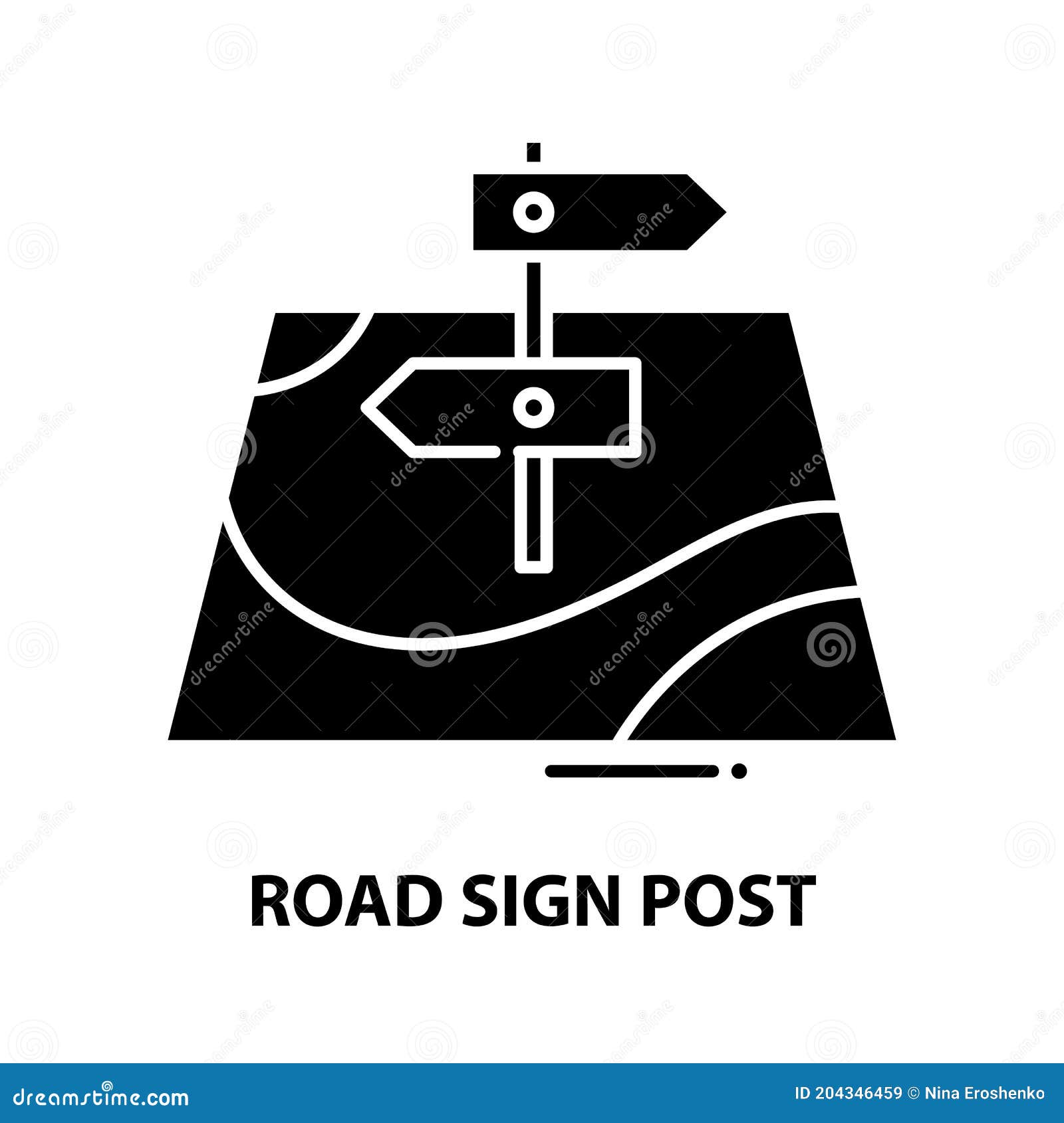 Road Sign Post Icon, Black Vector Sign with Editable Strokes, Concept ...