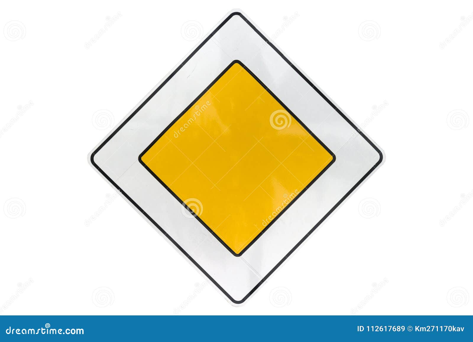 Road Sign `Priority Road` Isolated on White Stock Vector - Illustration ...