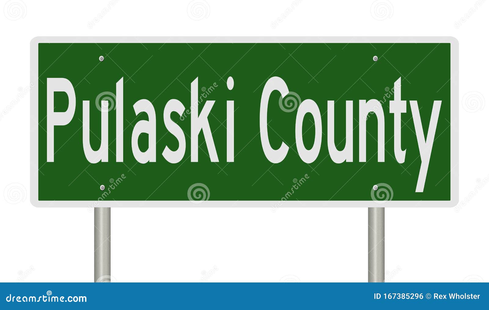 Road Sign for Pulaski County Stock Illustration - Illustration of ...