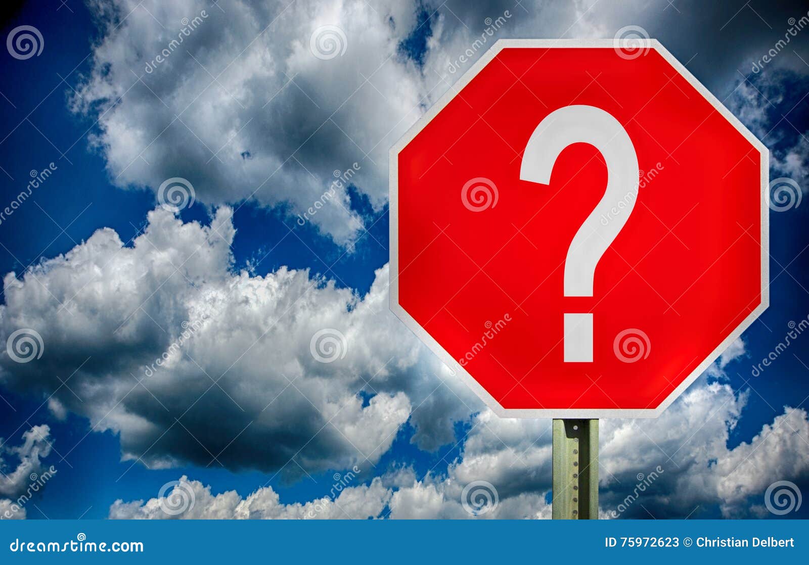 Road Sign with a Question Mark Stock Image - Image of warning ...