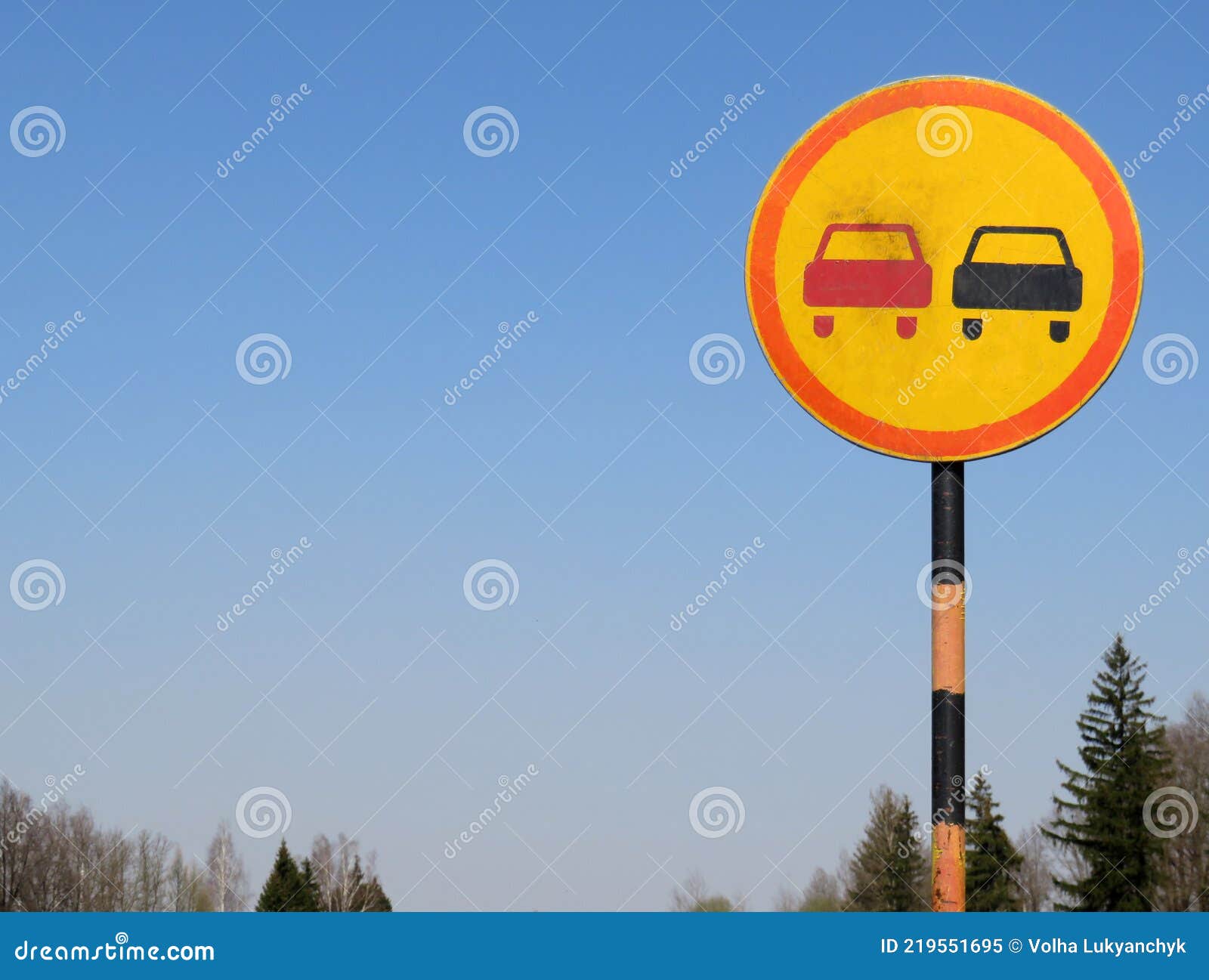 Road Sign: Road Repair, Overtaking is Prohibited Stock Image - Image of ...