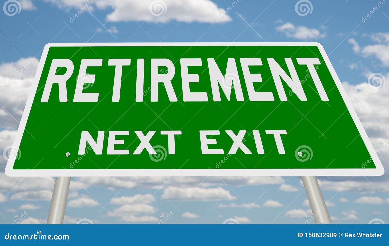 Road Sign for Retirement Next Exit Stock Illustration - Illustration of ...