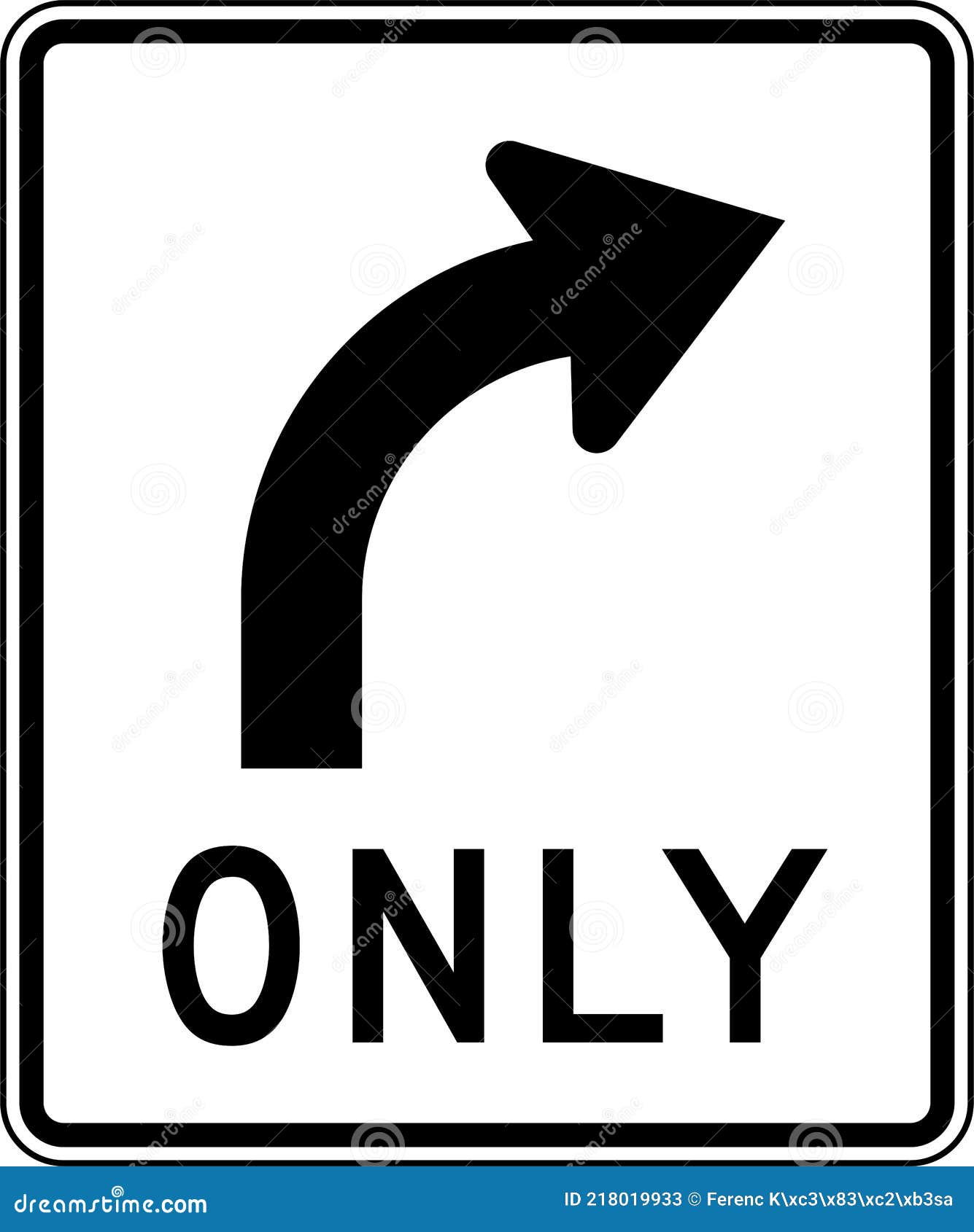 Road Sign Right Turn only stock illustration. Illustration of official ...