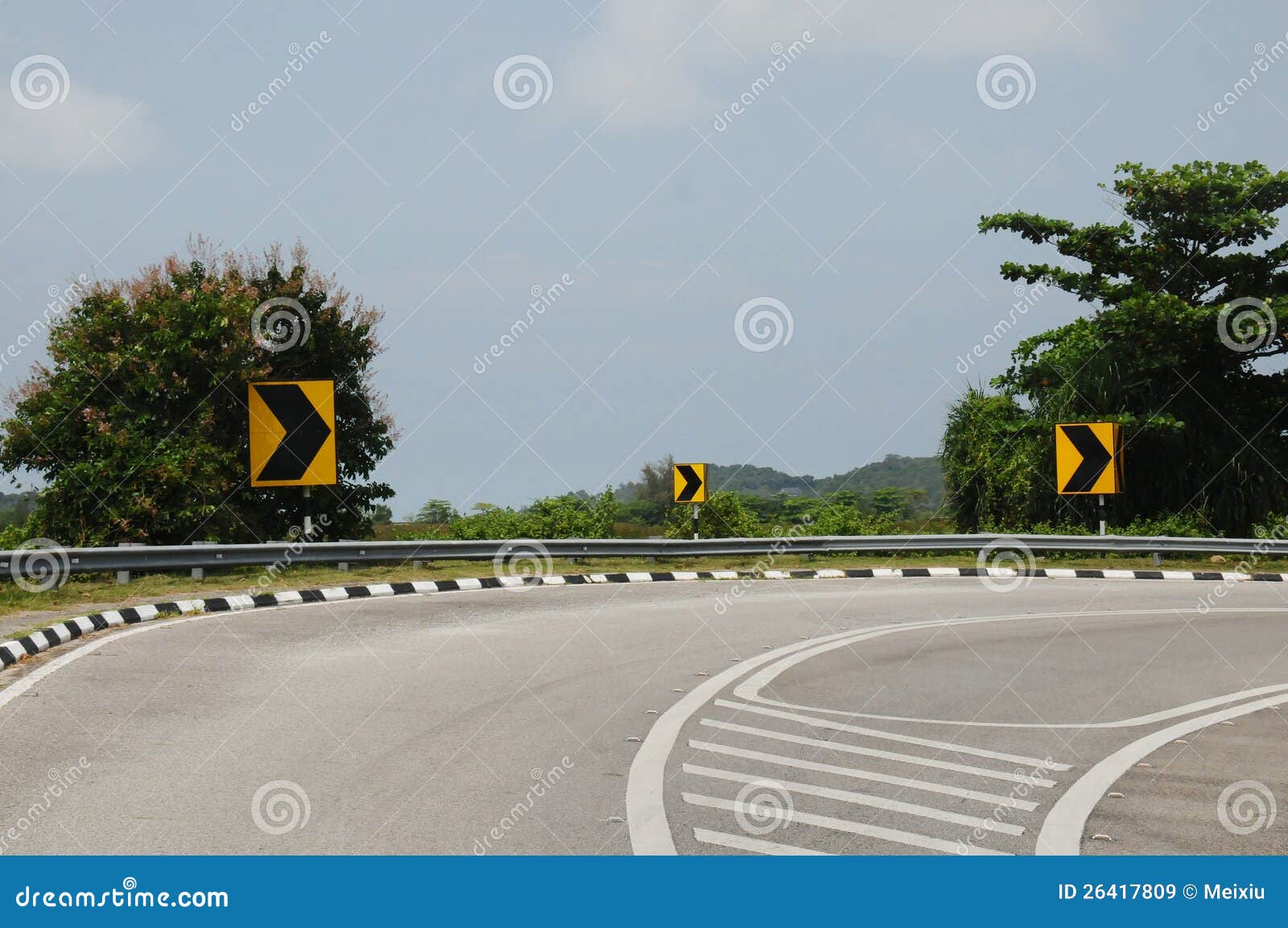 Road Sign Right Turn One Way Stock Image - Image of turn, right: 26417809
