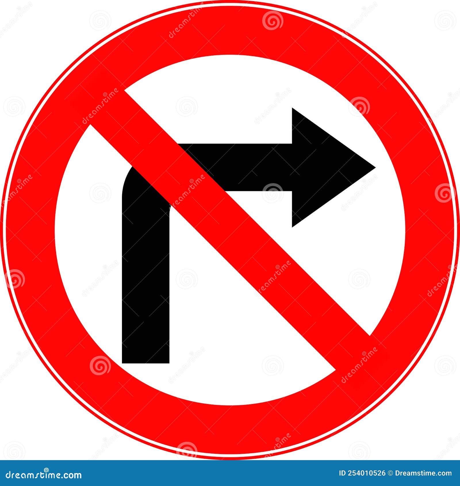 Road Sign Right Turn is Prohibited. Vector Image Stock Vector ...