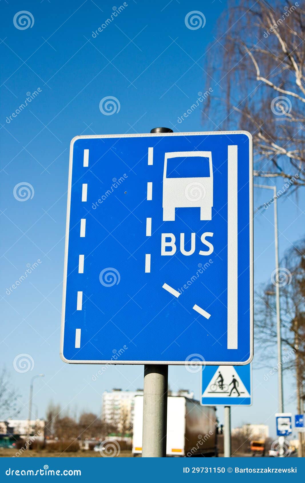 Road Sign - the Road To the Bus Stock Photo - Image of street, tarmac ...
